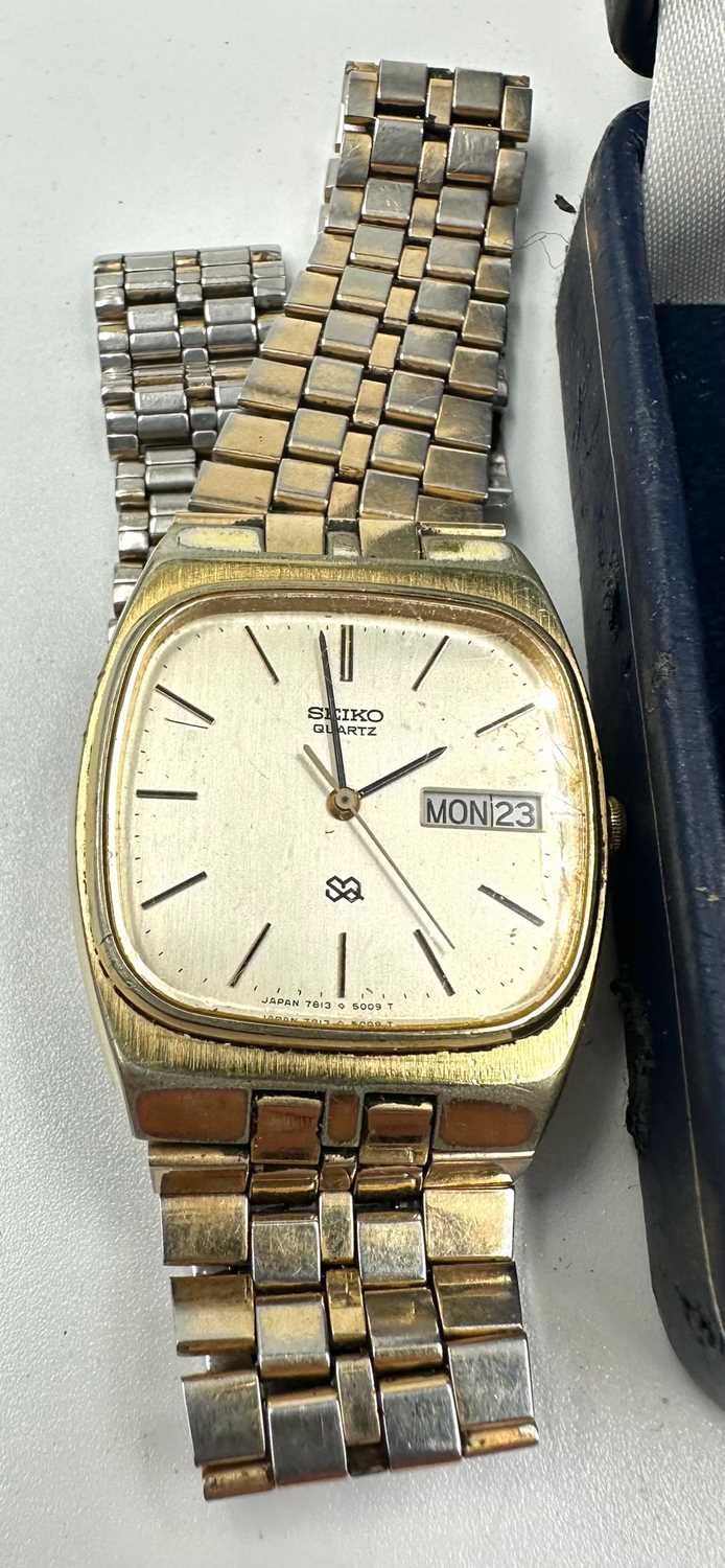Lot 845 - A Seiko watch with a two tone strap